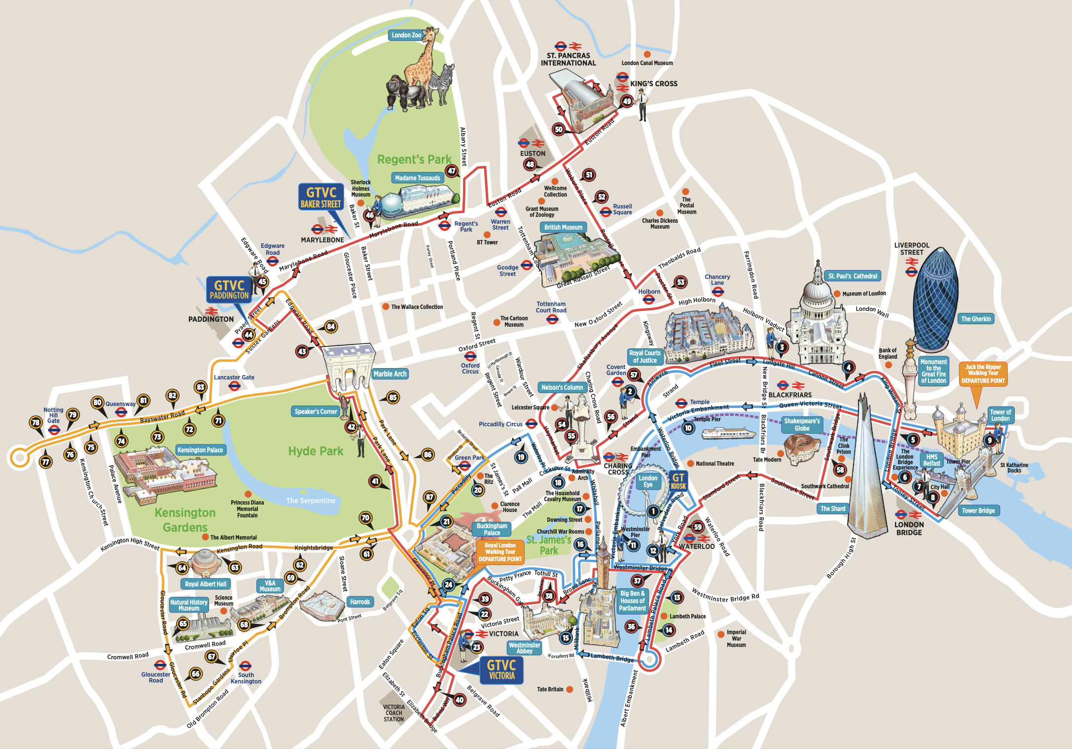 London Open Top Bus Hop On Hop Off Map - Infoupdate.org